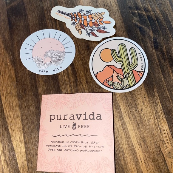 Pura Vida | Accessories | 3 Pura Vida Stickers | Poshmark